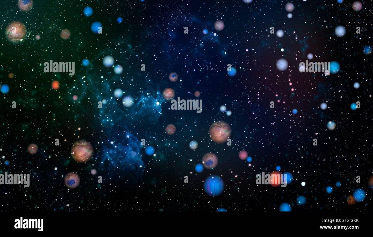 Abstract colorful universe, Nebula night starry sky, Multicolor outer ...