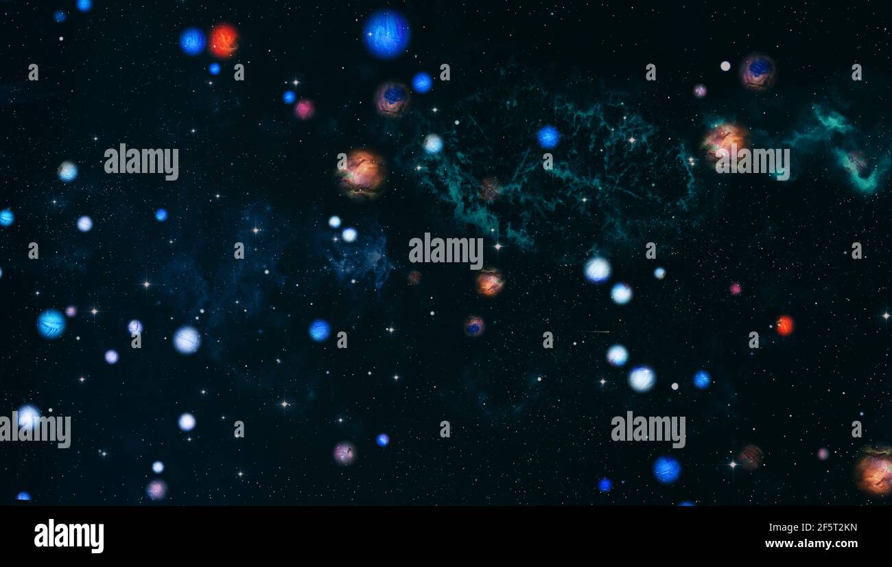 Abstract colorful universe, Nebula night starry sky, Multicolor outer ...