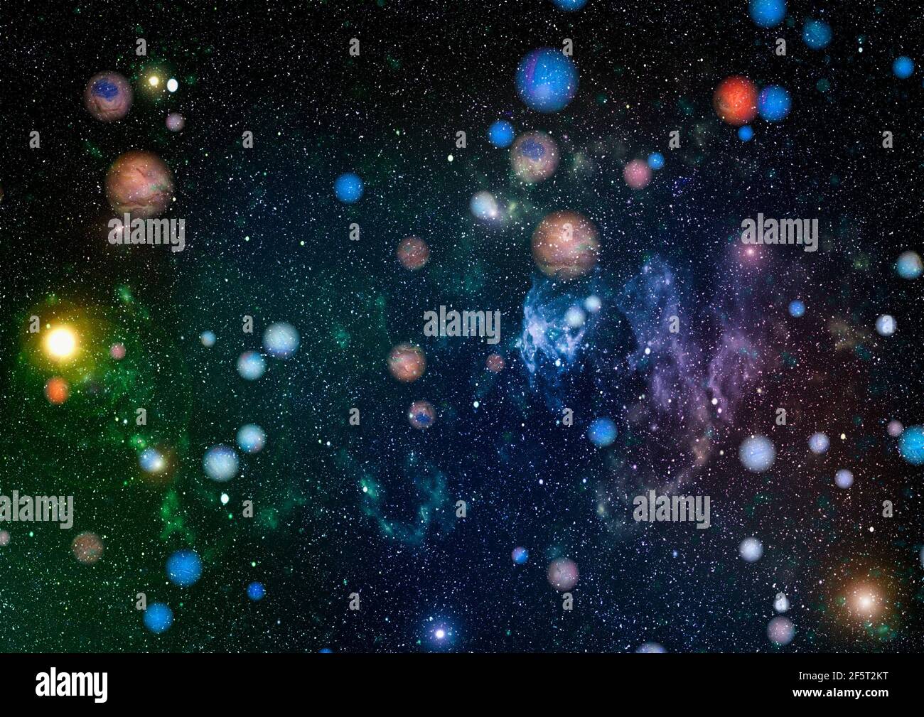Abstract colorful universe, Nebula night starry sky, Multicolor outer ...