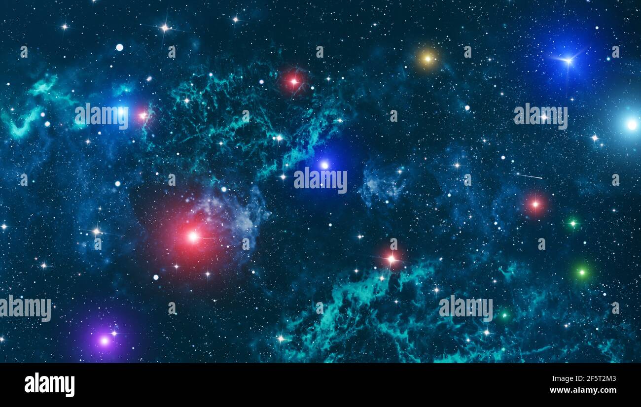 Abstract colorful universe, Nebula night starry sky, Multicolor outer ...