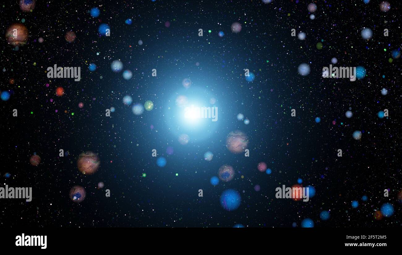 Abstract colorful universe, Nebula night starry sky, Multicolor outer ...