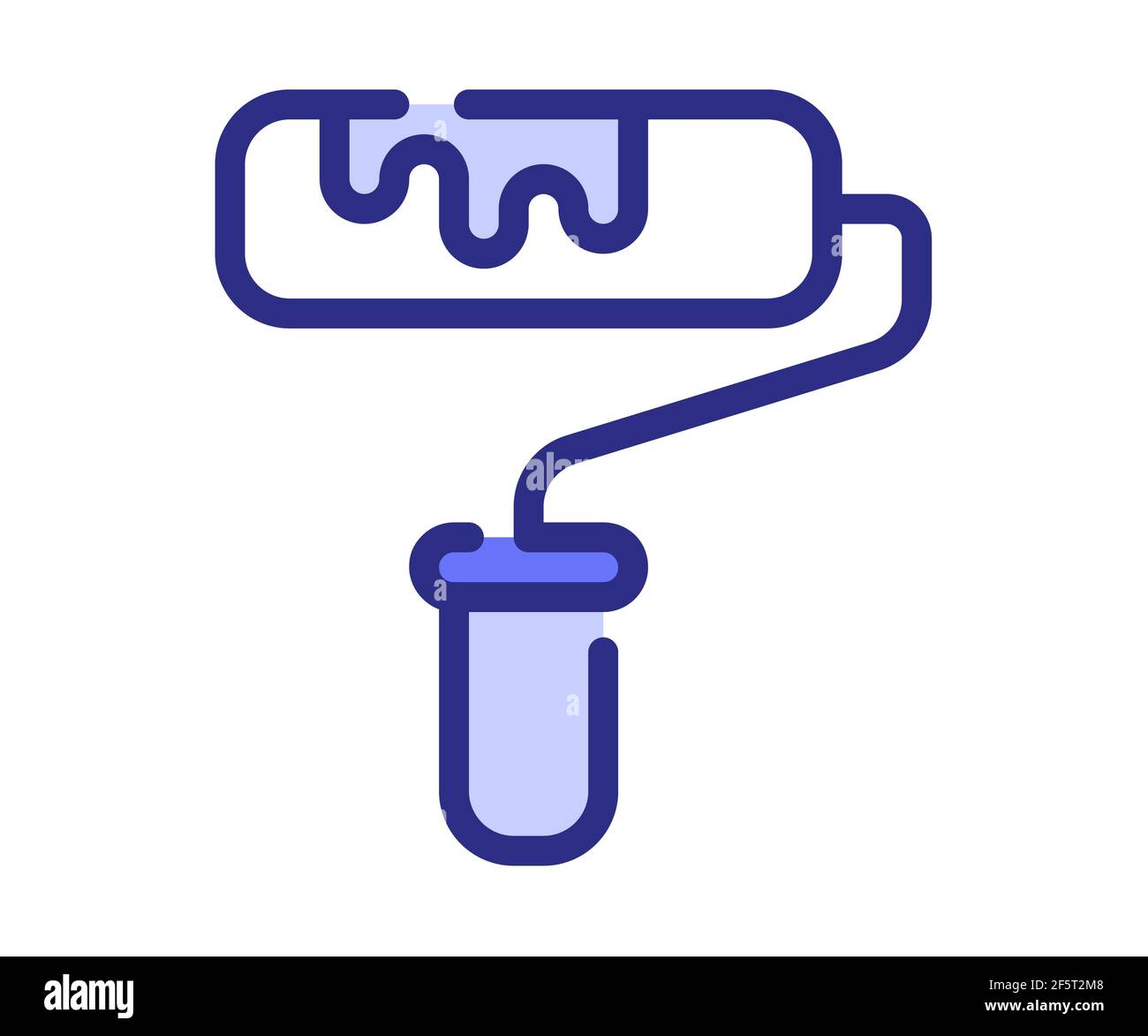 brush painting paintbrush single isolated icon with dashed line style and purple color vector ...