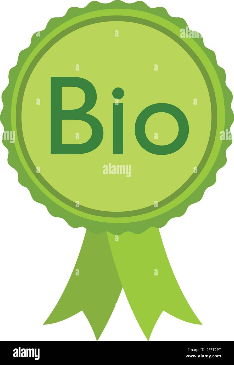 Bio label Green badge organic label ribbon isolated on white background ...
