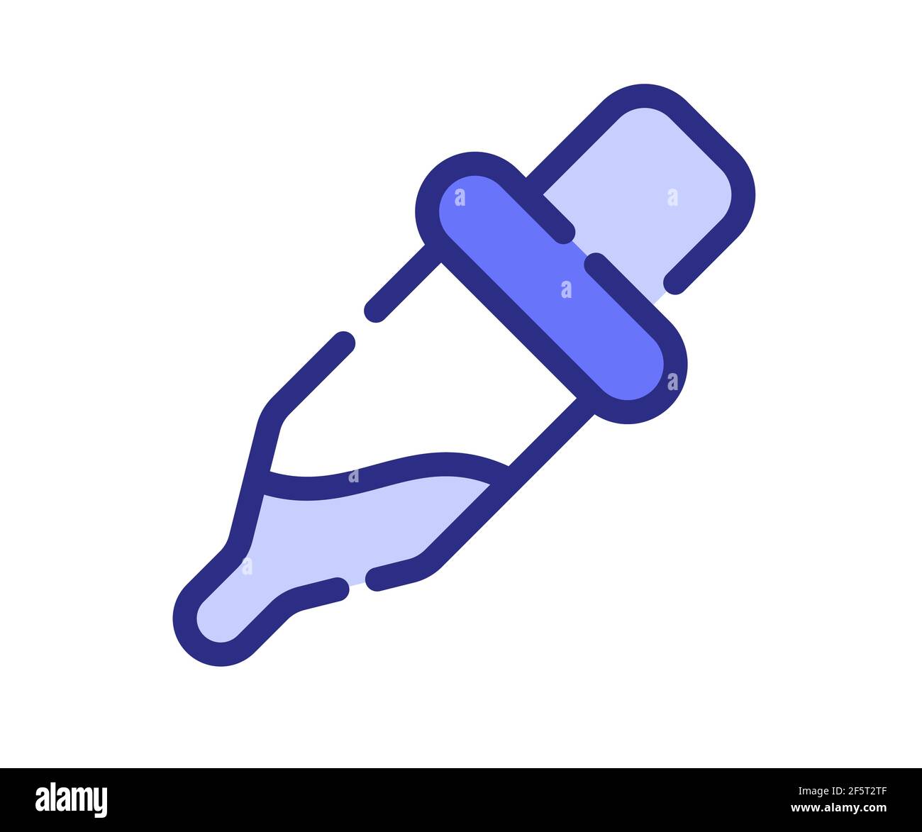 eyedropper color picker palette single isolated icon with dashed line style and purple color ...