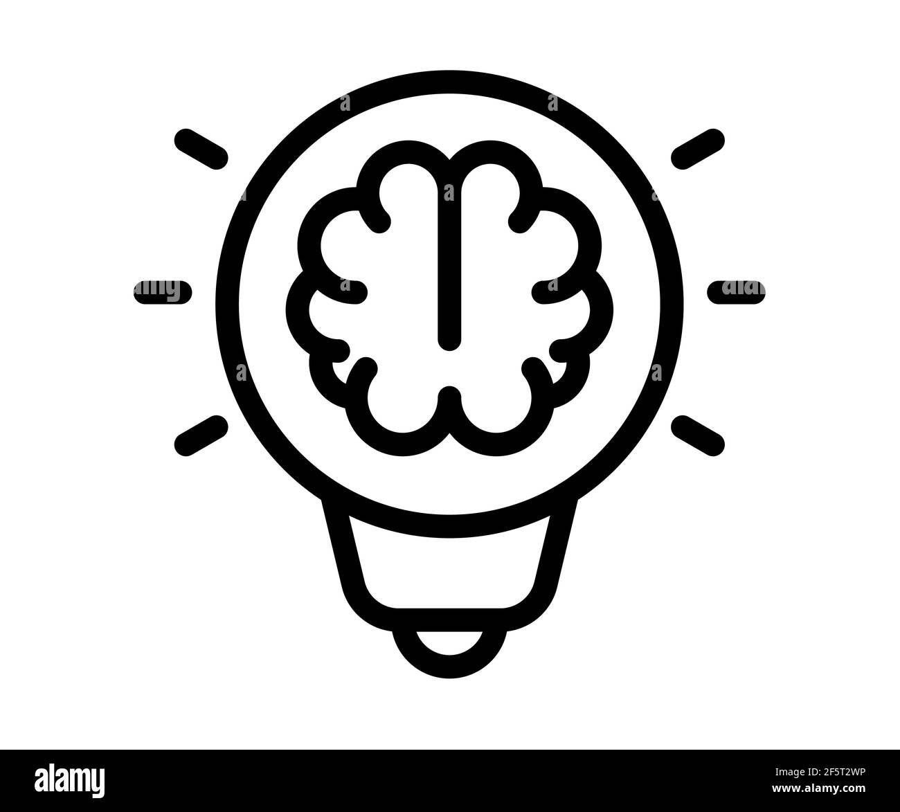 thinking process thought single isolated icon with outline style black ...