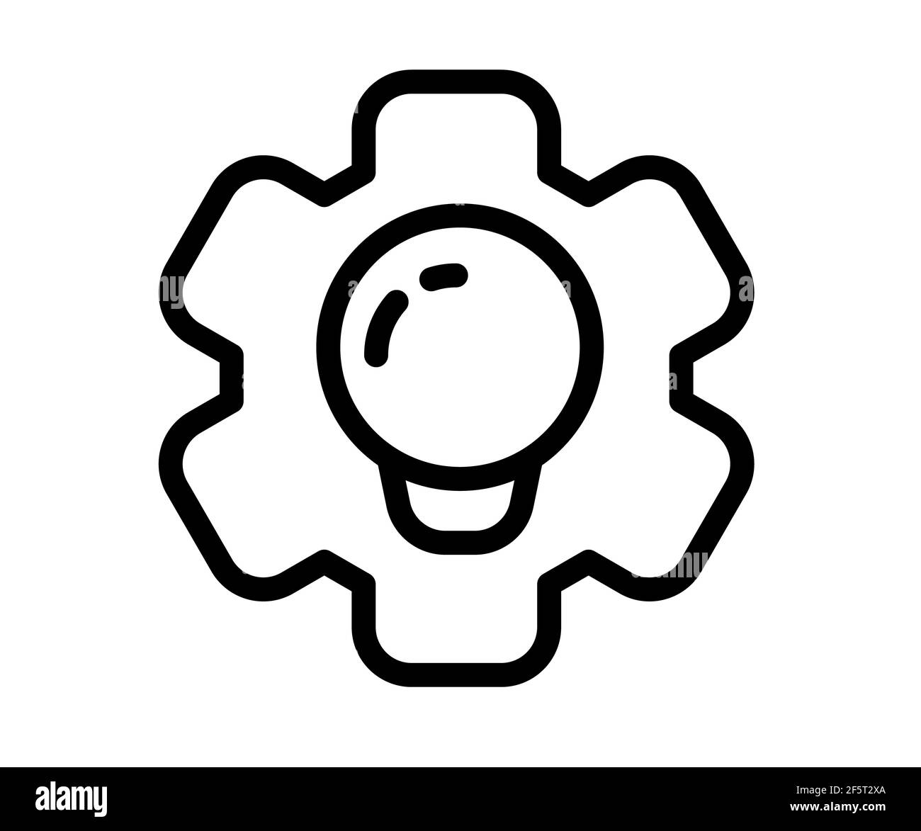 creative process gear single isolated icon with outline style black and ...
