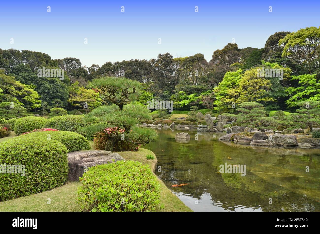 Ohori Park Japanese Garden in Fukuoka city, Japan Stock Photo - Alamy