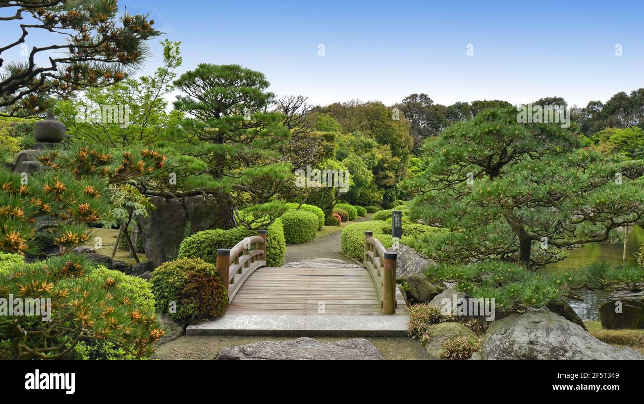 Ohori Park Japanese Garden in Fukuoka city, Japan Stock Photo - Alamy