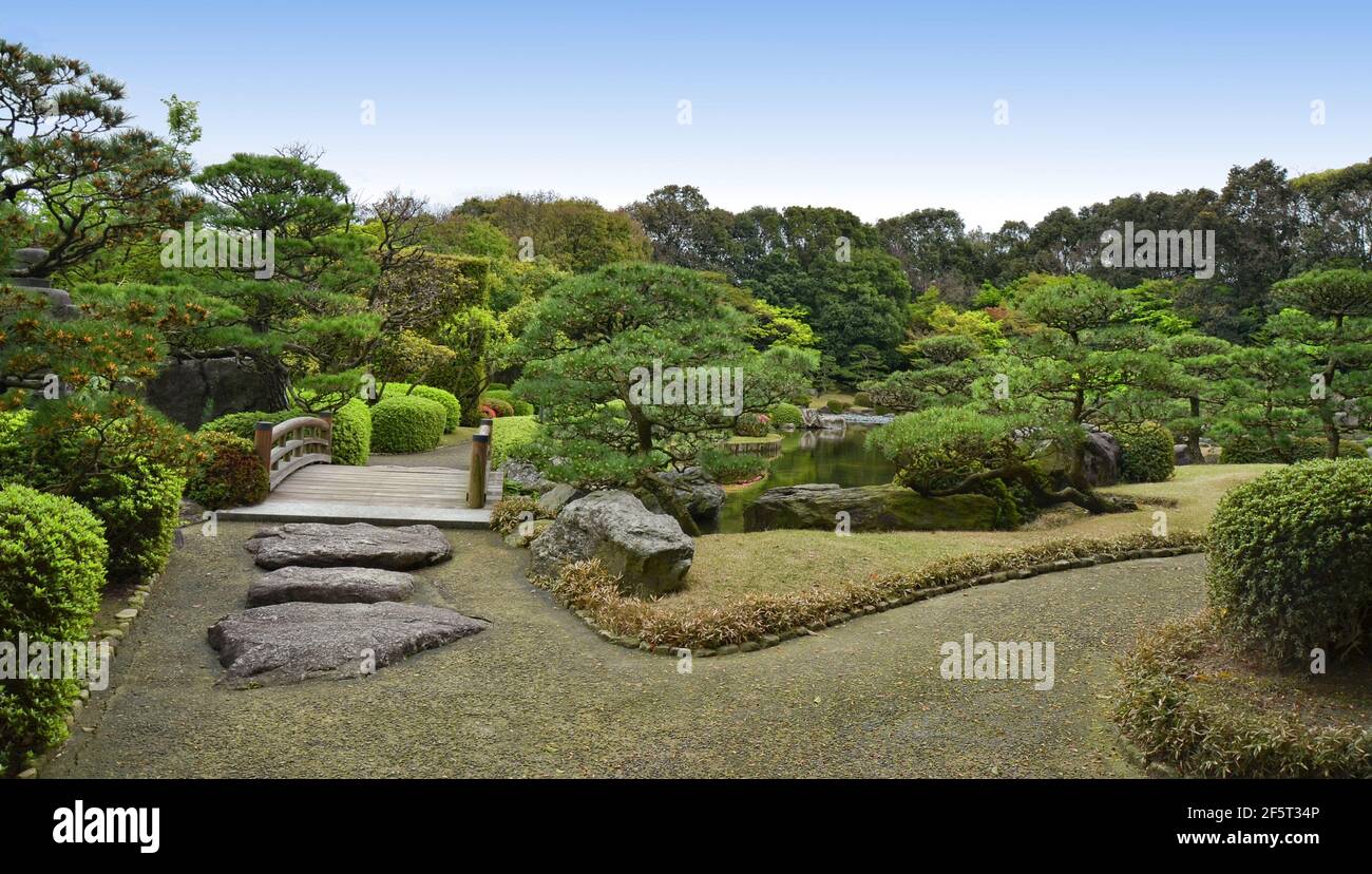 Ohori Park Japanese Garden in Fukuoka city, Japan Stock Photo - Alamy