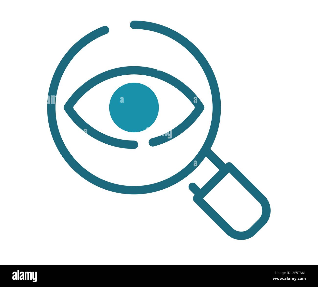 find searching eye single isolated icon with solid line and dash style ...