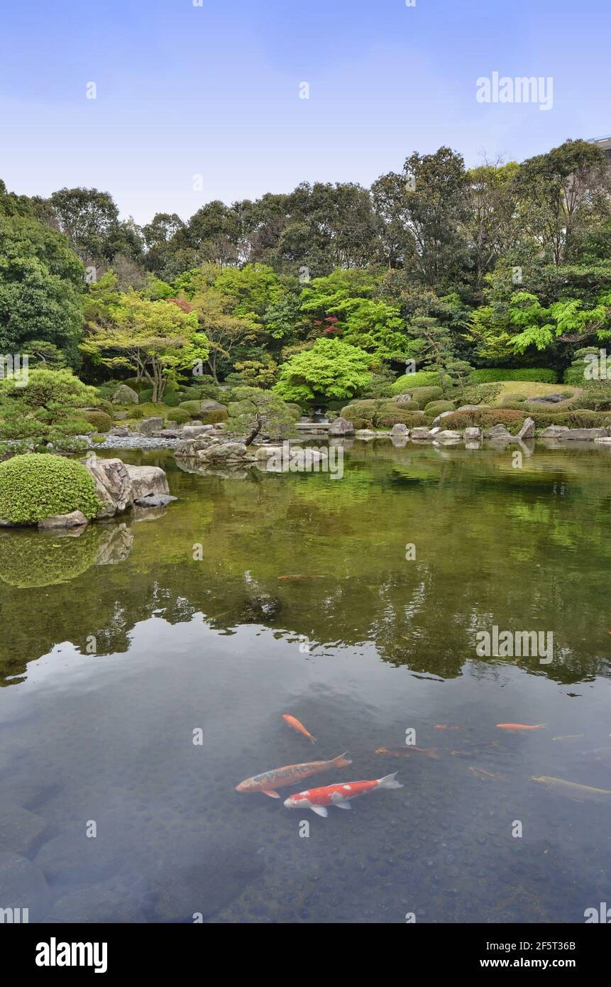 Ohori Park Japanese Garden in Fukuoka city, Japan Stock Photo - Alamy