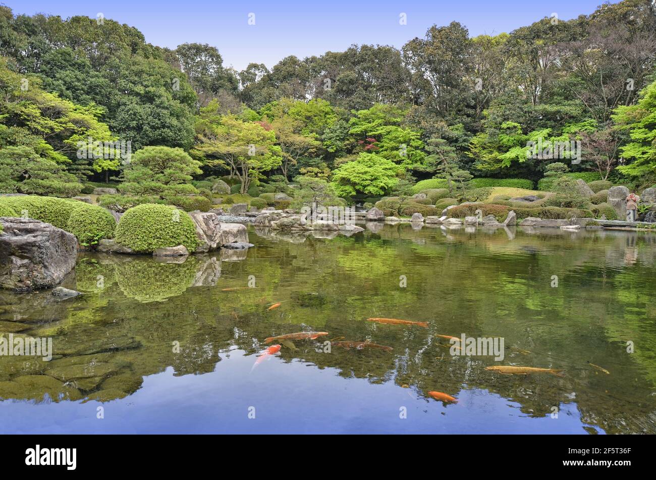 Ohori Park Japanese Garden in Fukuoka city, Japan Stock Photo - Alamy