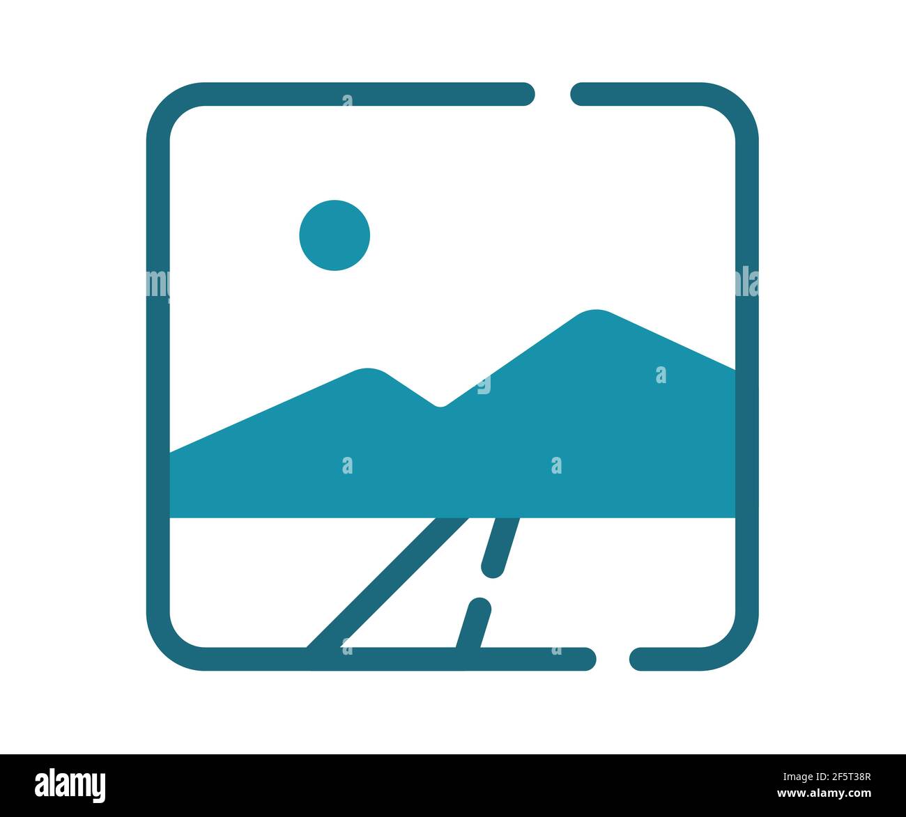 picture image painting single isolated icon with solid line and dash ...