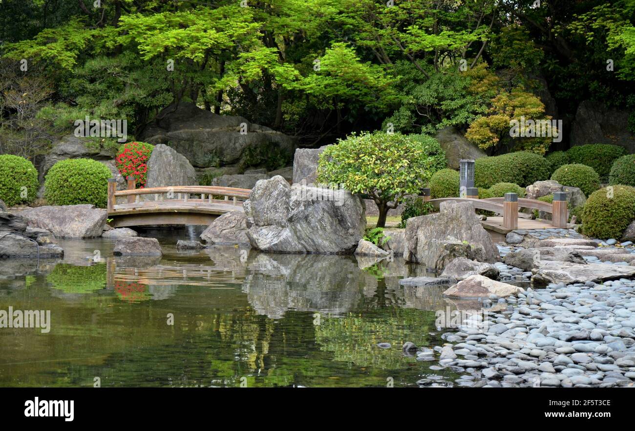 Ohori Park Japanese Garden in Fukuoka city, Japan Stock Photo - Alamy