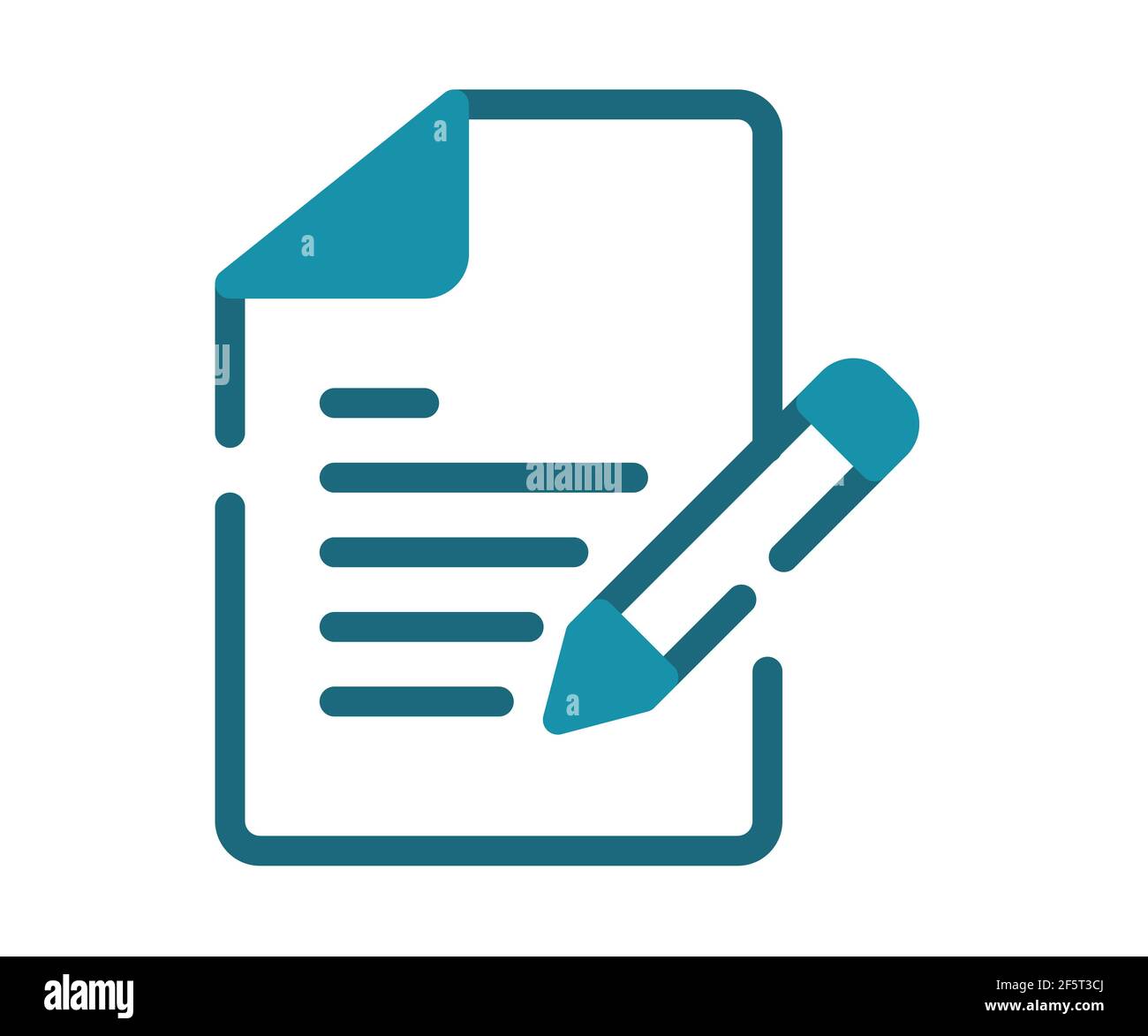 Document Create Write Single Isolated Icon With Solid Line And Dash Style Vector Illustration