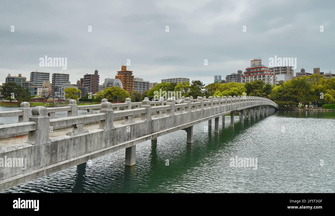 Ohori Park is a pleasant city park in central Fukuoka (Japan) with a ...