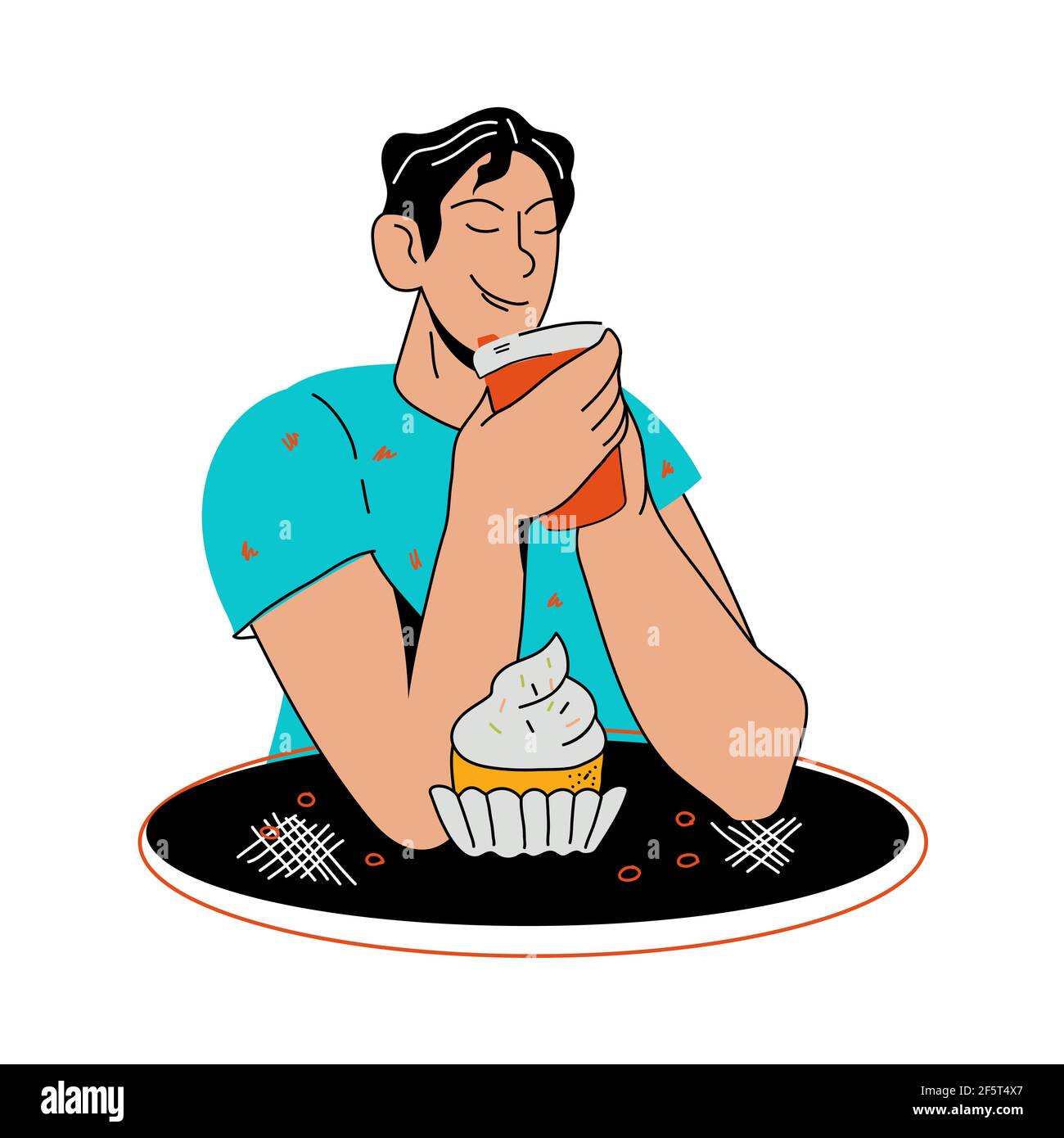 Coffee And Pastry Cartoon