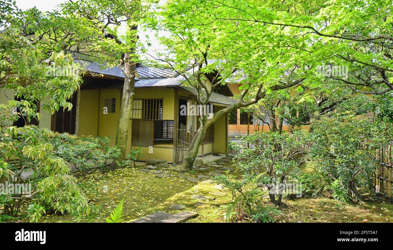 Shofuen garden and tea room, Fukuoka city, Japan. Site of Shofuso, the ...