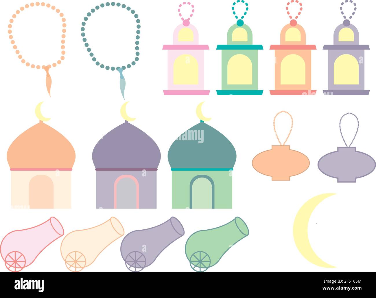 Ramadan related elements flat design illustration Stock Vector Image ...