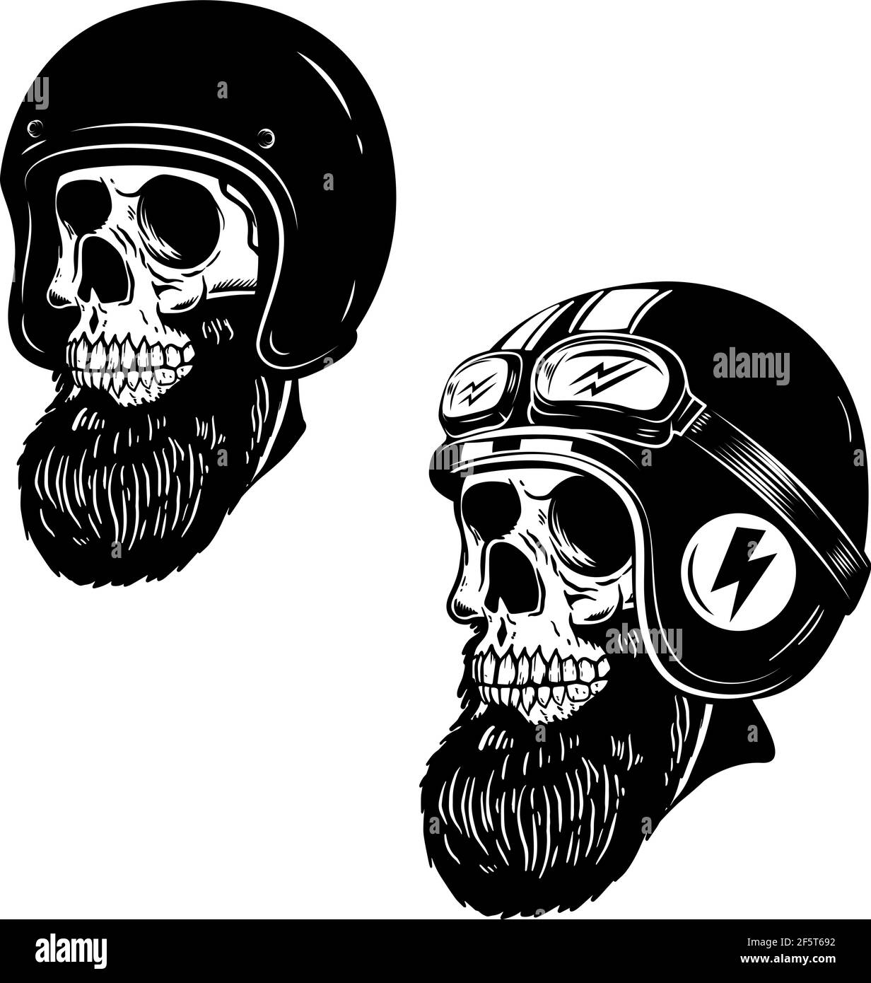 Bearded motorcyclist Stock Vector Images - Alamy