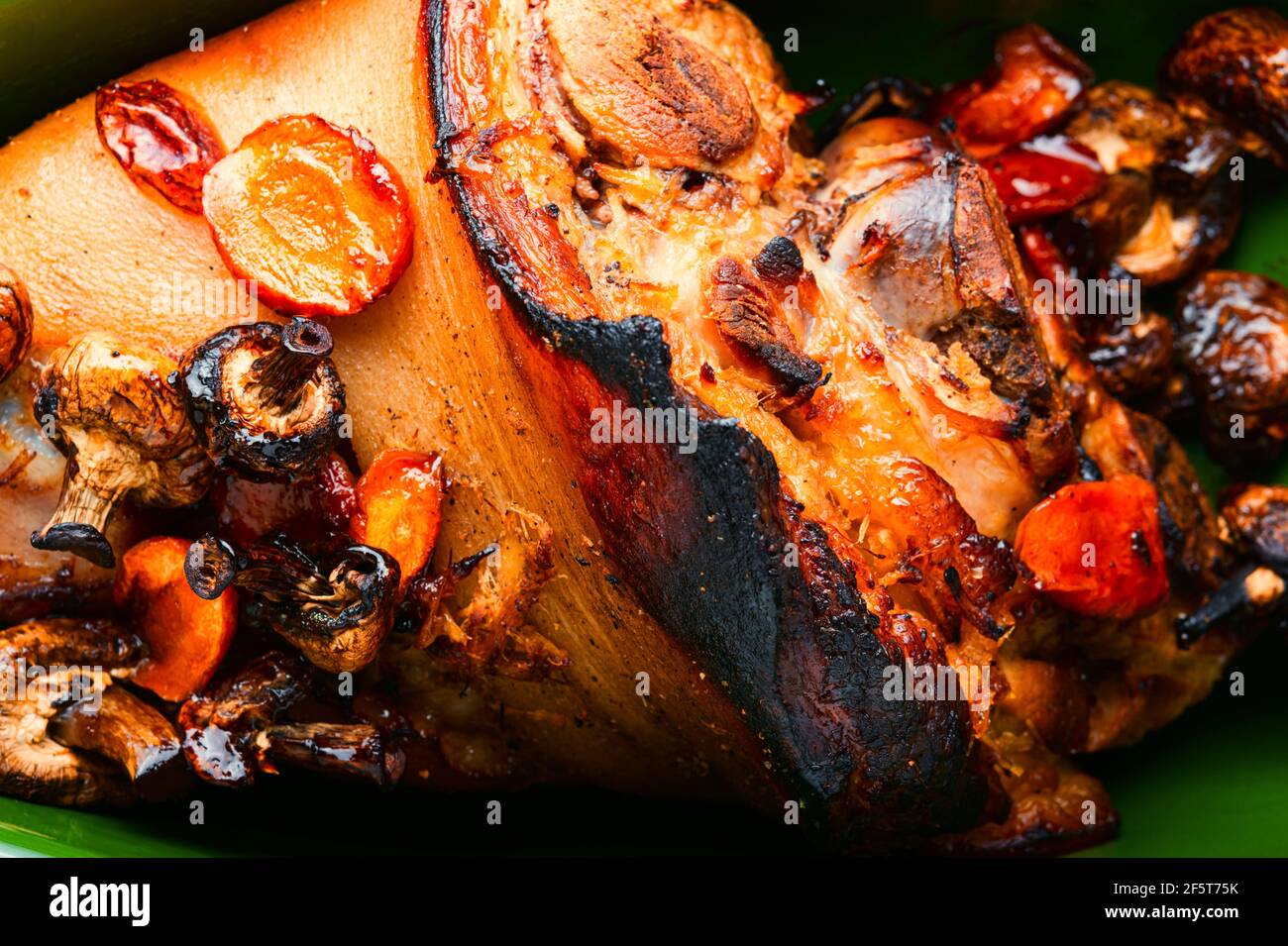 German cuisine meat dish of pork leg and pork knuckle.Eisbein Stock ...