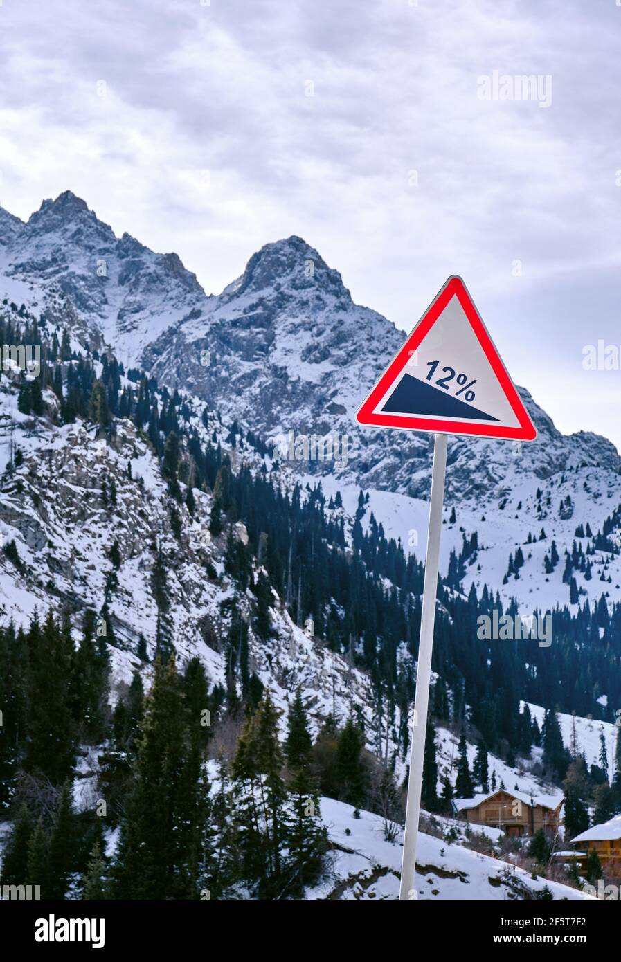 Upward gradient road sign hi-res stock photography and images - Alamy