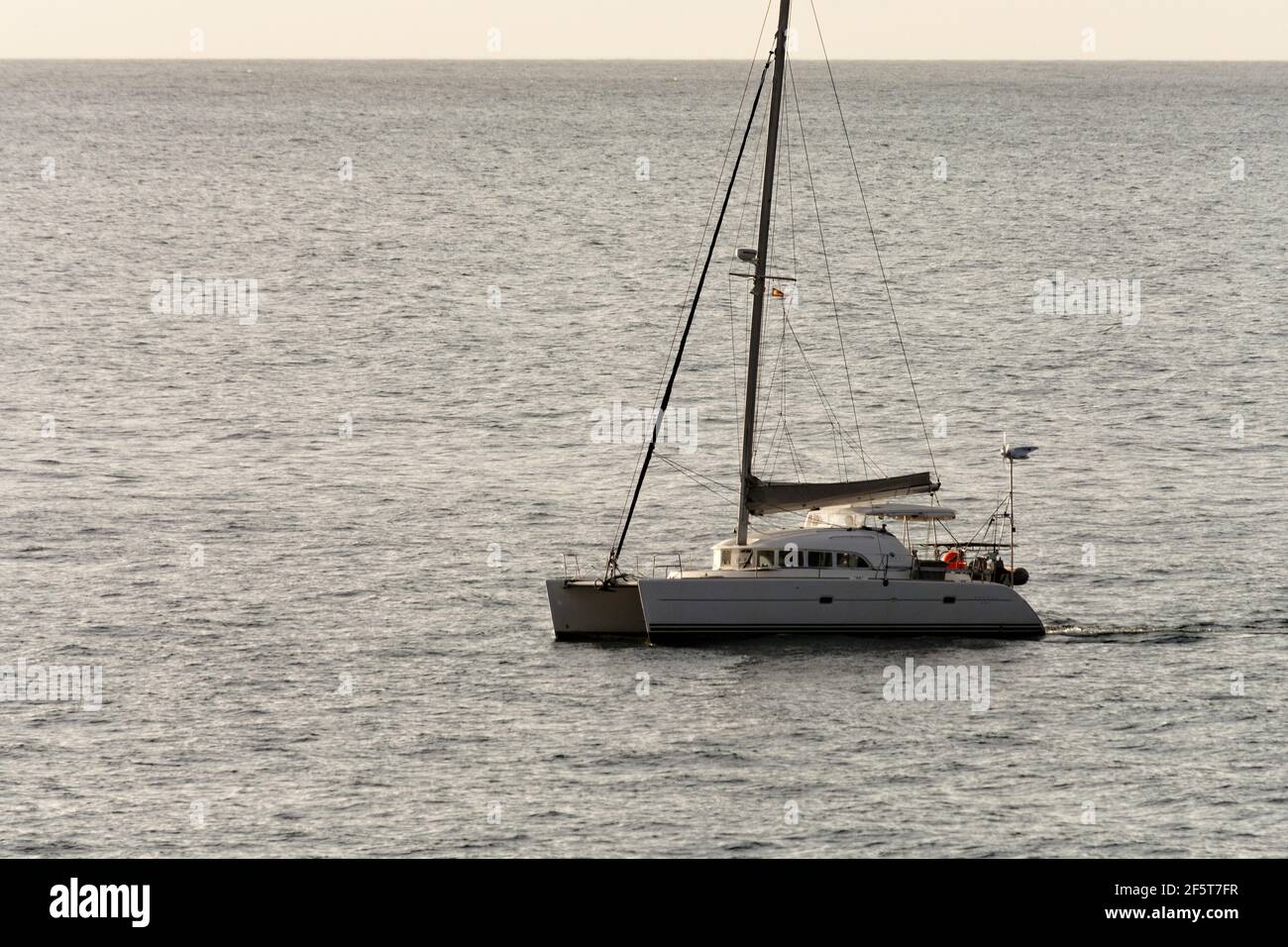 Yacht - catamaran in the tropical sea at sunset. Yachting / luxury ...