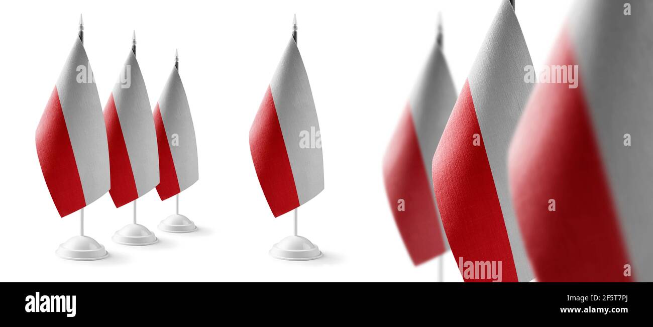 Set of Poland national flags on a white background Stock Photo - Alamy