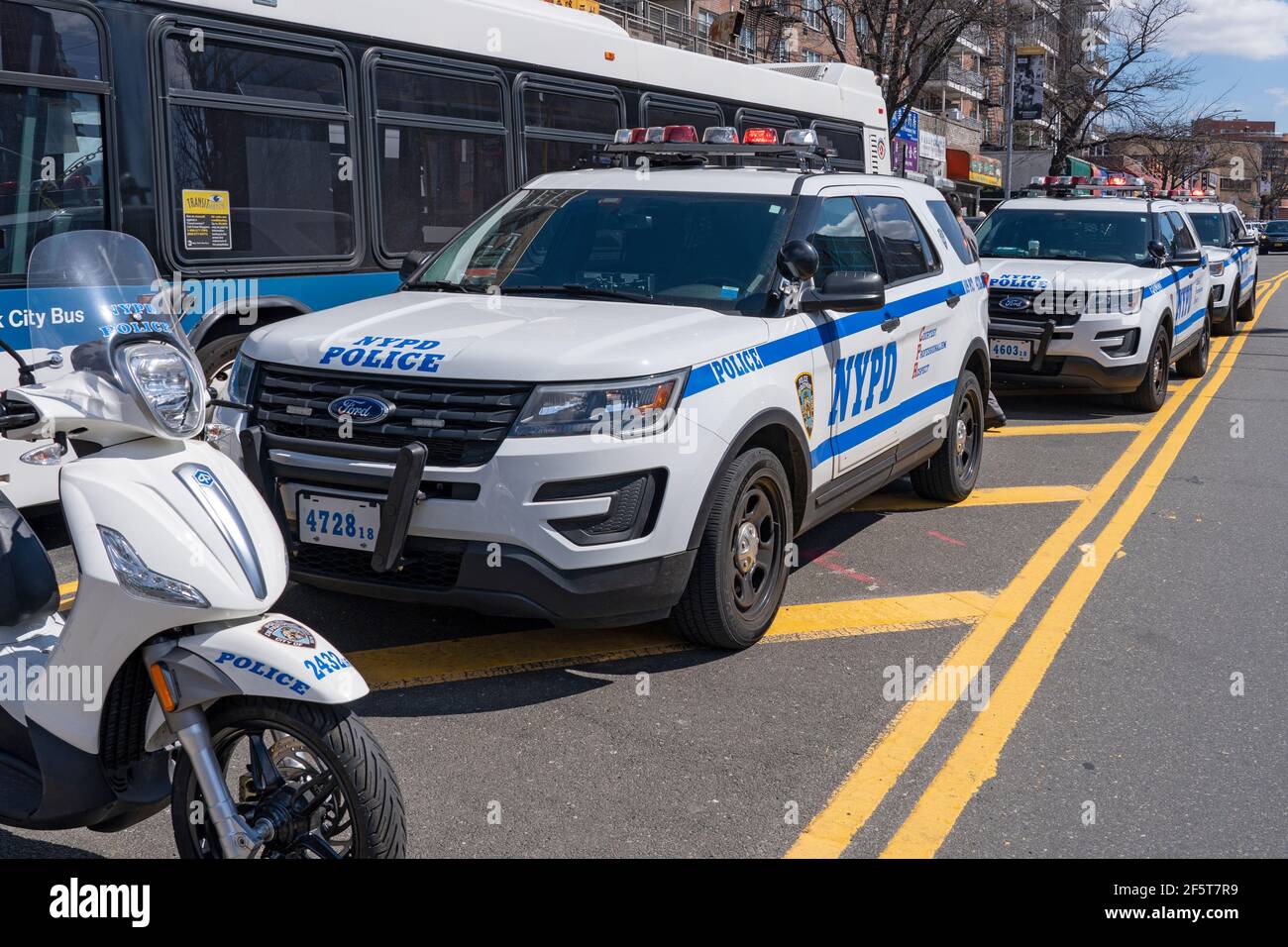 NEW YORK, NY - MARCH 27: New York Police Department (NYPD) vehicles ...