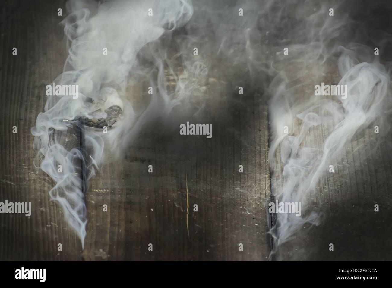 Smoke Finding Way Out From Burning House Through The Slits. Suitable ...