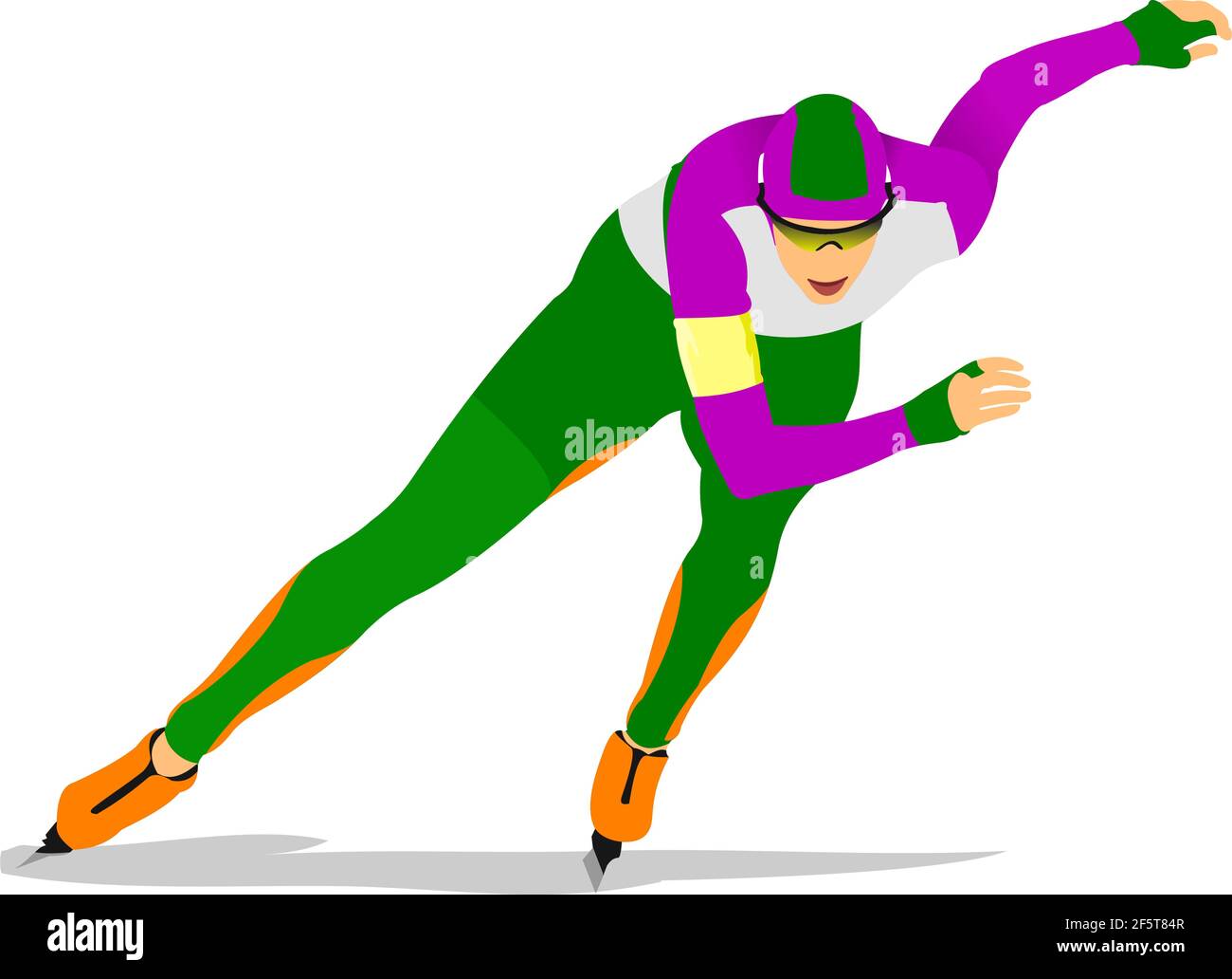 Speed skating runner. Vector 3d illustration Stock Vector Image & Art ...