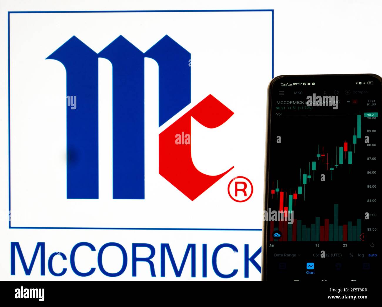 In this photo illustration the stock market information of McCormick ...