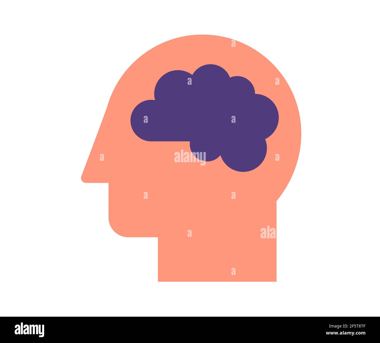 thought imagination brain intellect single isolated icon with flat ...