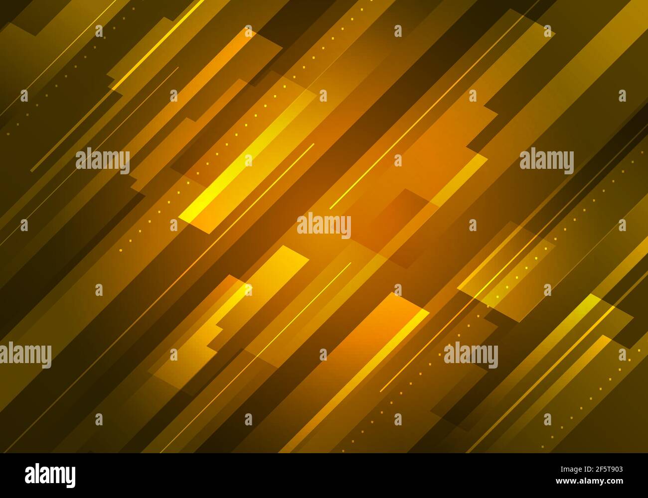 Yellow Technology In Black Background Stock Illustration