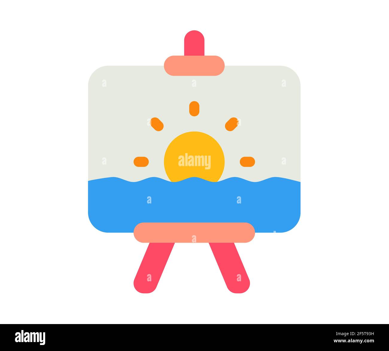 canvas art painting drawing single isolated icon with flat style vector ...