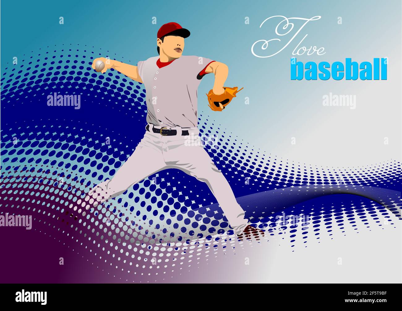 Baseball player poster. Vector 3d illustration for designers Stock ...