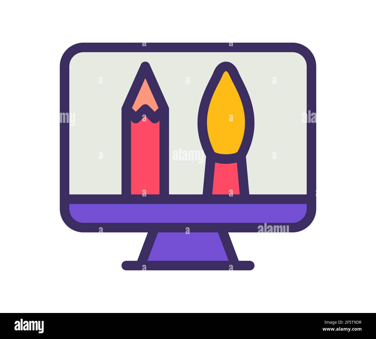 digital design computer single isolated icon with filled line and ...