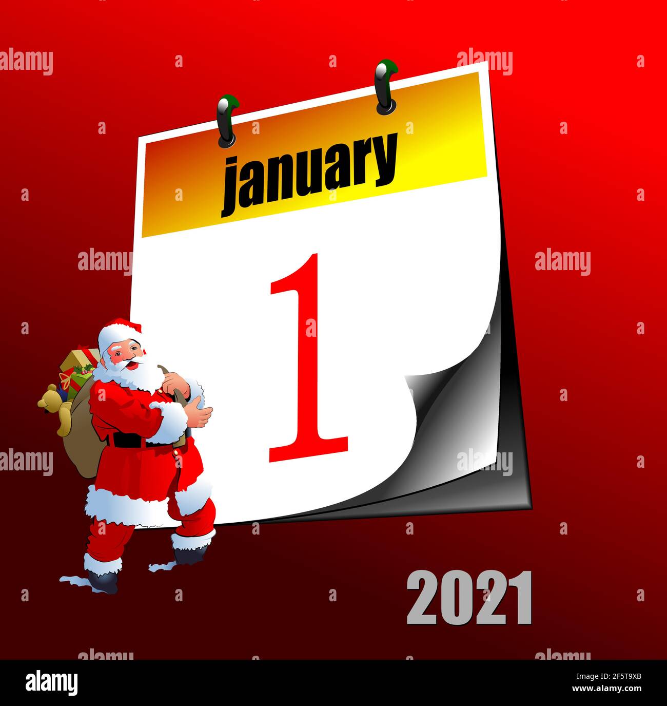 Vector 3d illustration of calendar. 1 january Stock Vector Image & Art ...