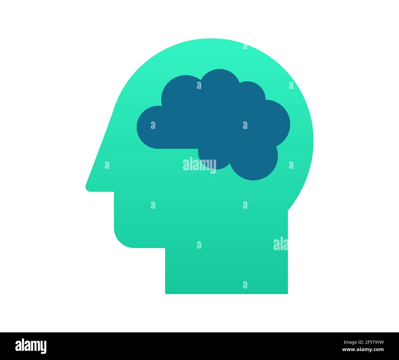 thought imagination brain intellect single isolated icon with gradient ...