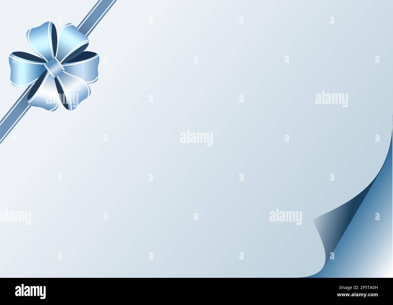Page with blue bow and curl corner. Vector 3d illustration Stock Vector ...