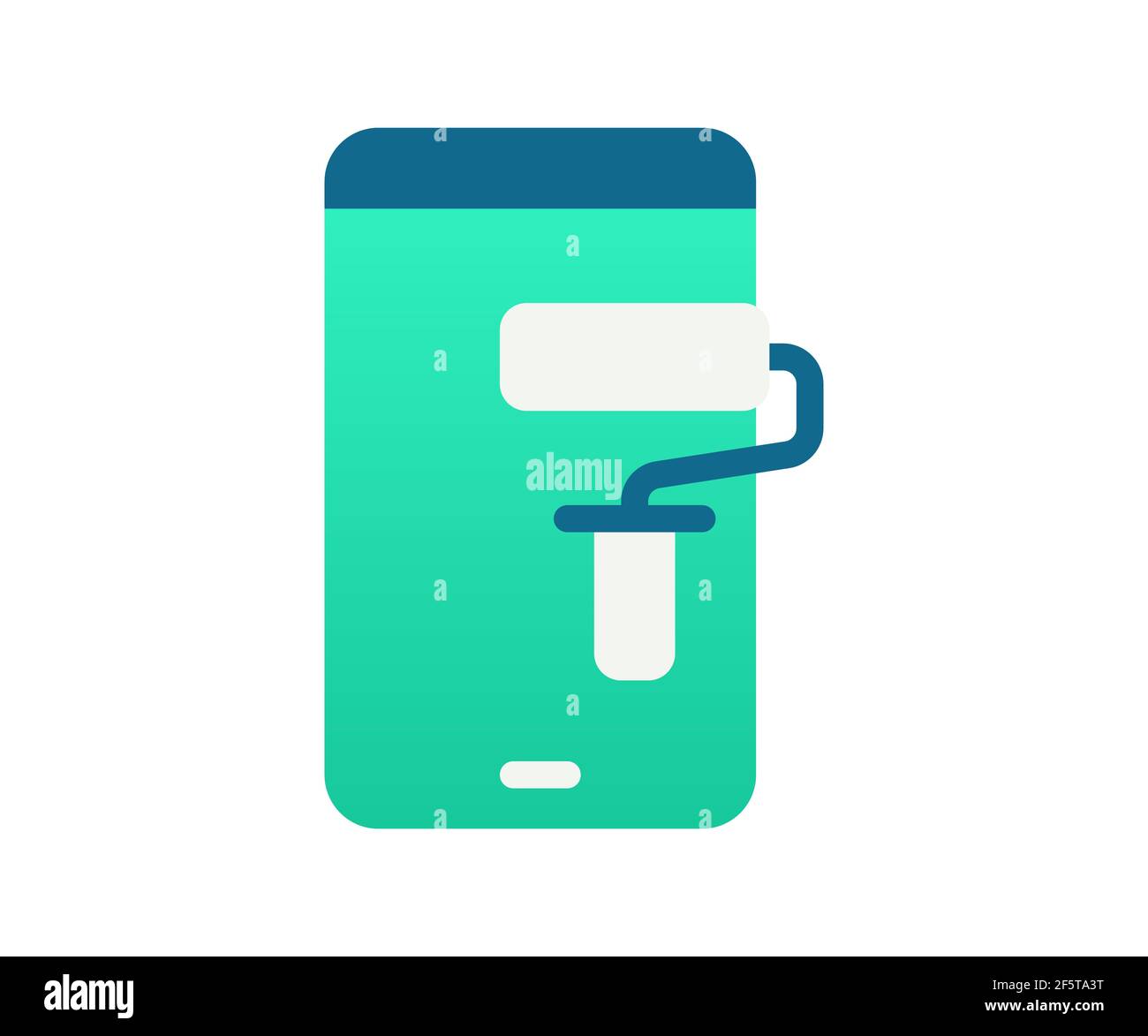 app design smartphone single isolated icon with gradient style vector ...