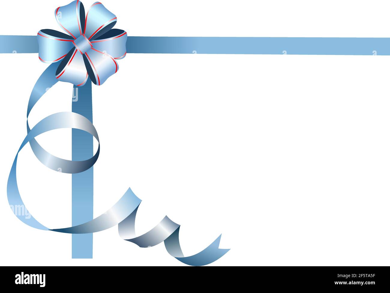 Festive blue bow on white background with place for text. Vector Stock ...