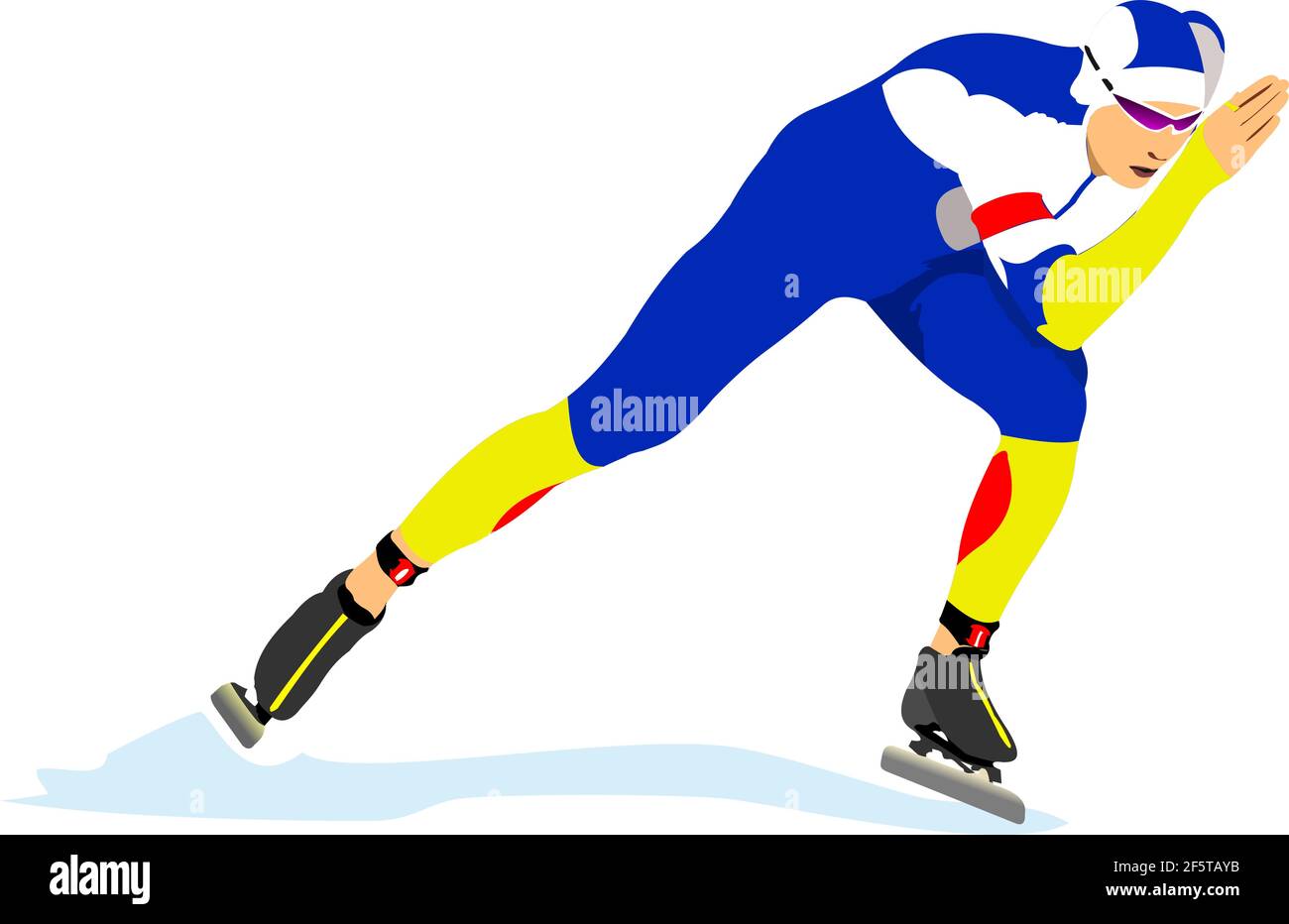 Speed skating runner. Vector 3d illustration Stock Vector Image & Art ...
