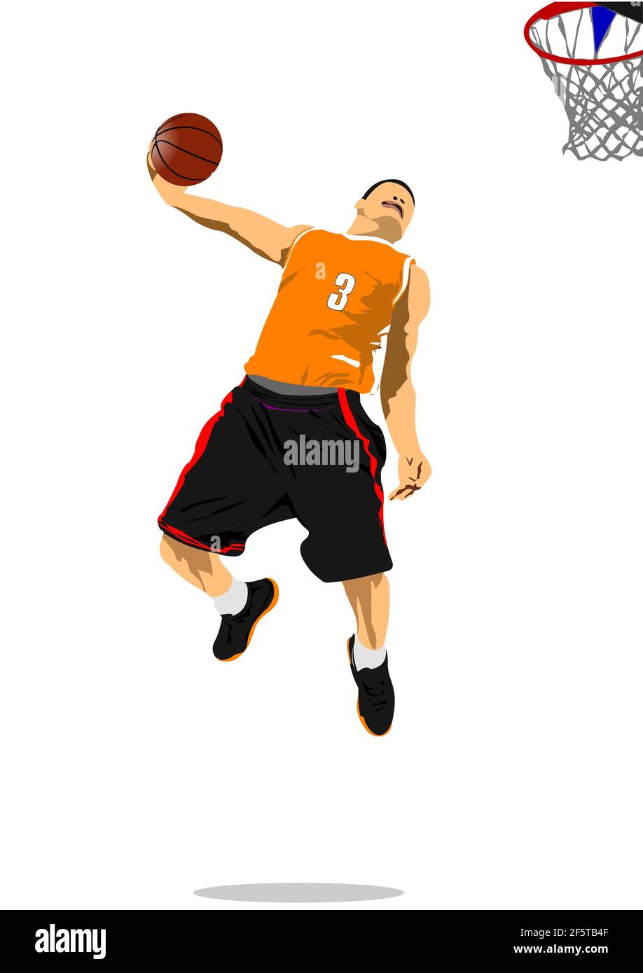 Basketball players. Vector 3d illustration for designers Stock Vector ...