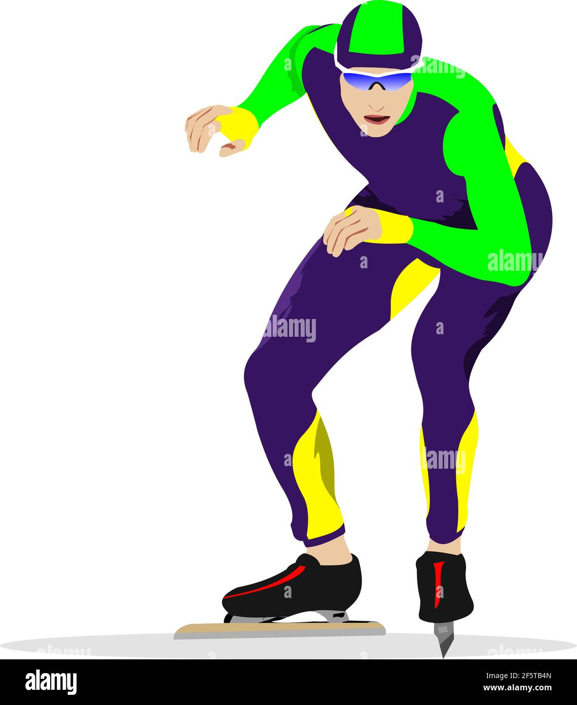 Speed skating runner. Vector 3d illustration Stock Vector Image & Art ...