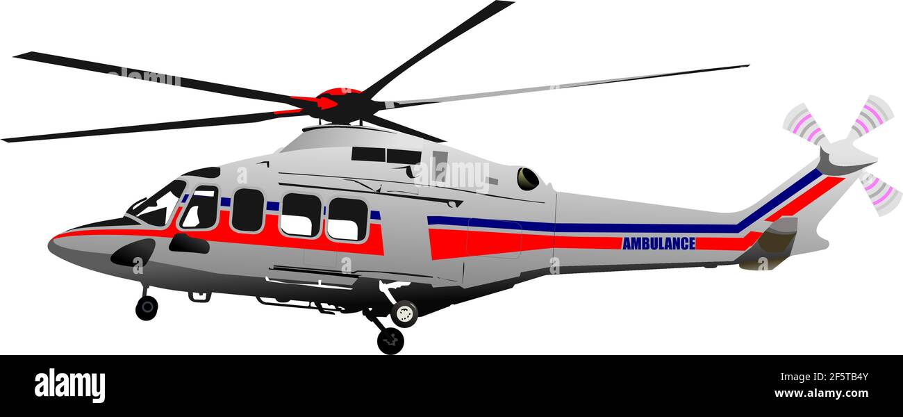 Ambulance Helicopter. Vector 3d illustration Stock Vector Image & Art ...