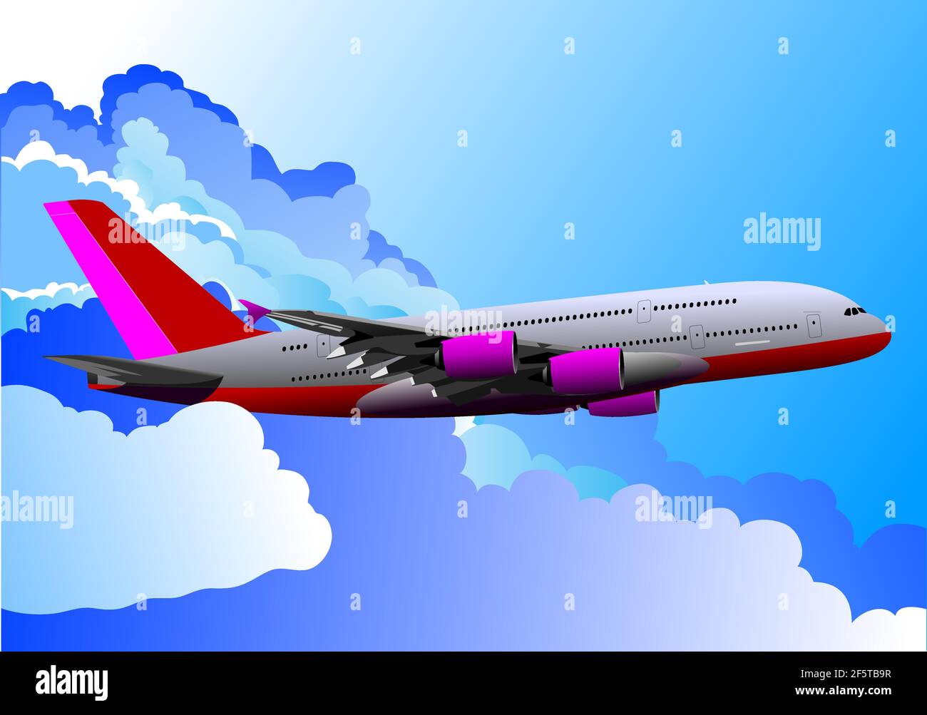 Airplane in air. Vector 3d illustration for designers Stock Vector ...