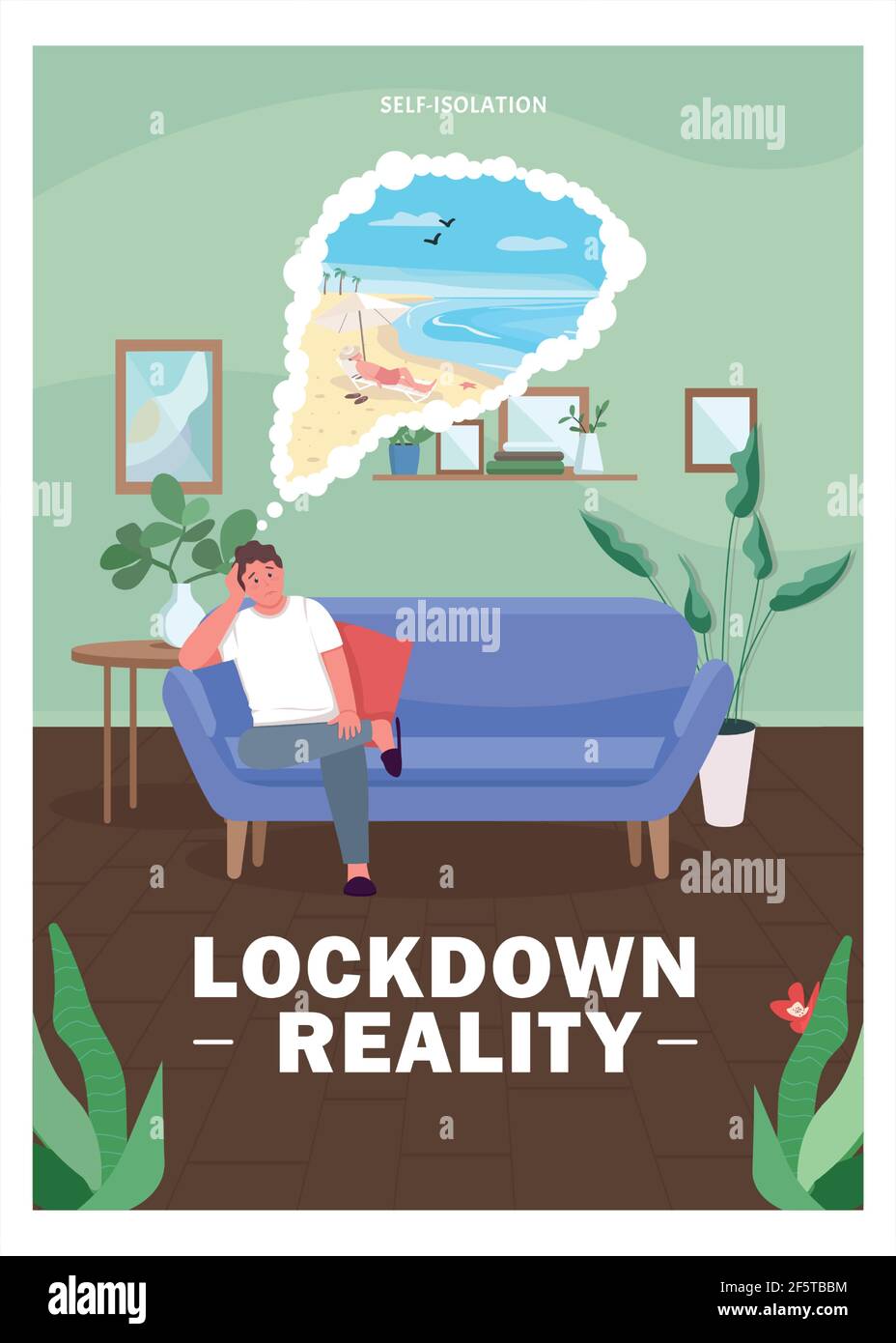 Lockdown new reality poster flat vector template Stock Vector Image ...