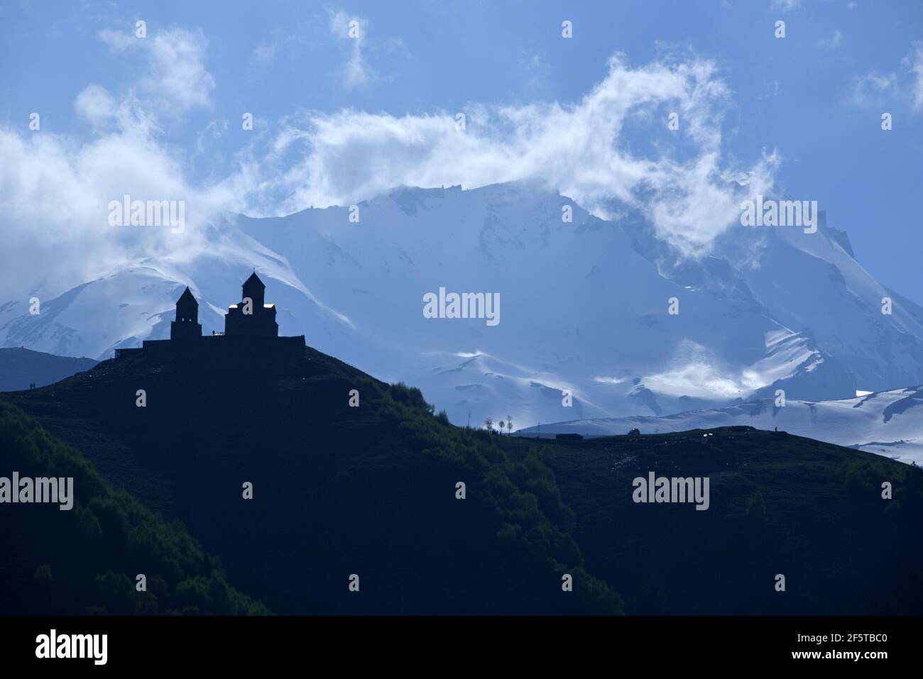 kazbek, the third highest mountain in Georgia and is surrounded by ...