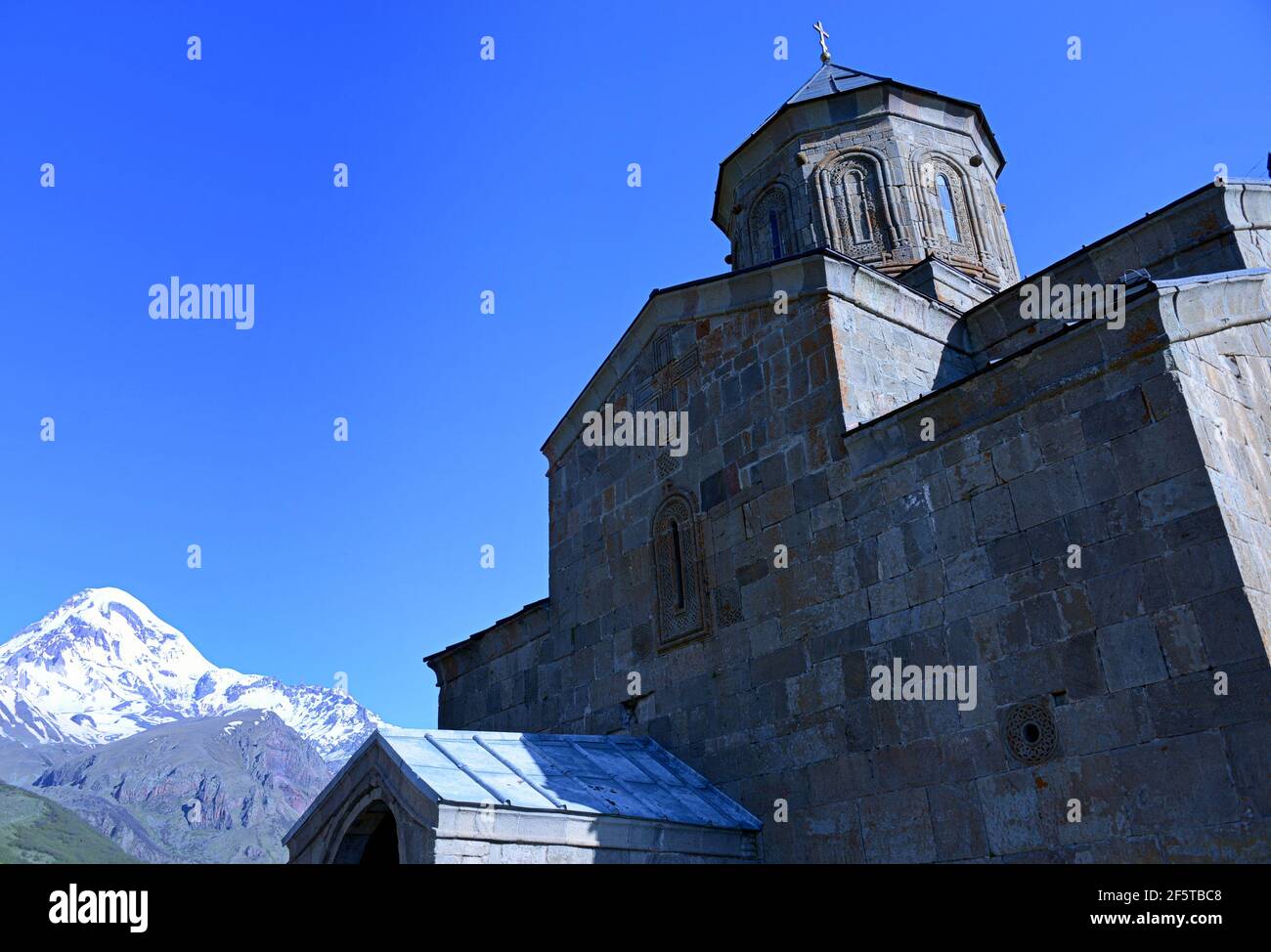 kazbek, the third highest mountain in Georgia and is surrounded by ...
